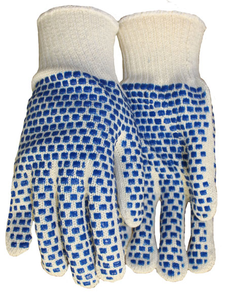 Two-Sided Blue PVC Blocks Standard Weight Gloves On Carolina Glove Co.